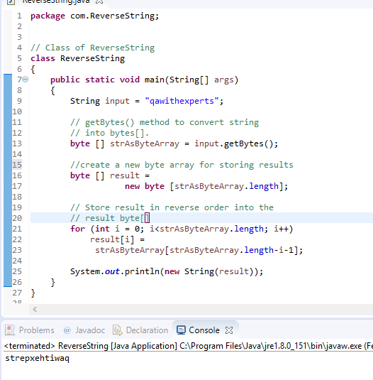 Reverse A String Without Using String Function In Java Instanceofjava 